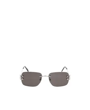 Cartier Rectangle Frame Rimless Sunglasses - Gray