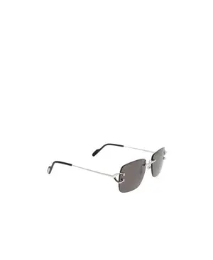 Cartier Rectangle Frame Rimless Sunglasses