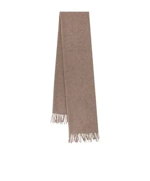 Loro Piana Logo Embroidered Fringed-edge Scarf