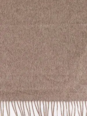 Loro Piana Logo Embroidered Fringed-edge Scarf