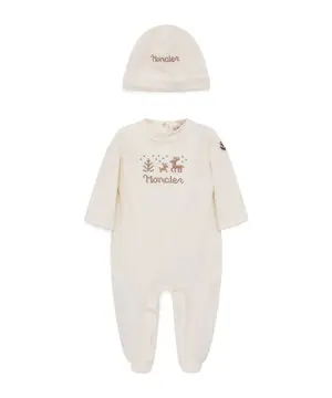 Moncler Embroidered Cotton Baby Set