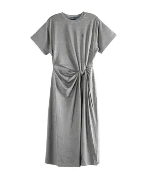 Polo Ralph Lauren Twisted Crewneck Midi Dress - Gray