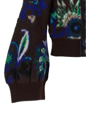 Sacai Floral Jacquard Zip-up Jacket - Black