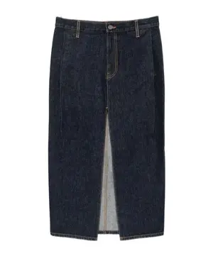 Khaite Front-slit Denim Skirt - Black