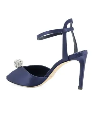 JIMMY CHOO Sacora 85 Embellished Satin Sandals