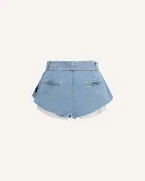 Magda Butrym Flared Denim Shorts With Undershorts