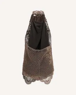 Magda Butrym Crochet Lace High-neck Top - Brown