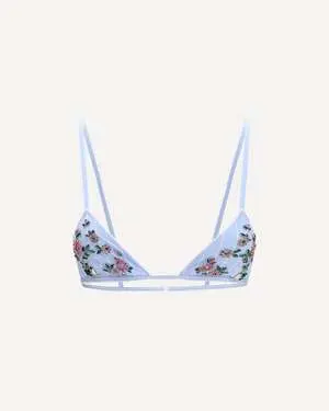 Dolce & Gabbana Striped Poplin Embroidered Bra