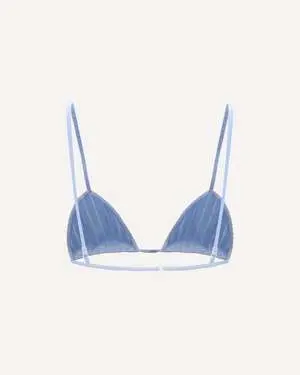 Dolce & Gabbana Striped Poplin Embroidered Bra