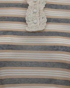 Ermanno Scervino Striped Lace Collar Polo Sweater