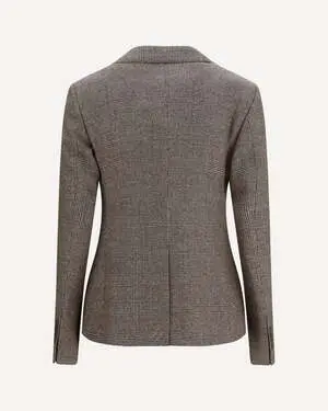 Burberry Single-breasted Wool And Linen Blazer - Brown