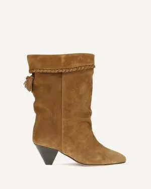 Isabel Marant Étoile Draped Suede Boots - Brown