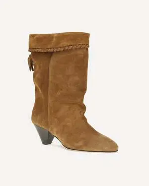 Isabel Marant Étoile Draped Suede Boots - Brown
