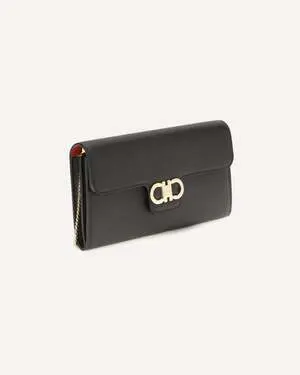 FERRAGAMO Gancini Wallet With Shoulder Strap
