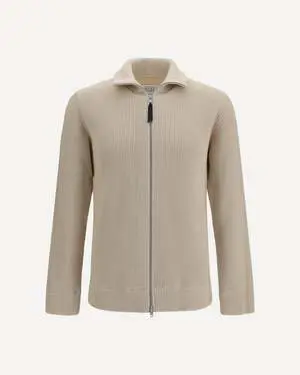 MARGIELA Maison Cotton Zip-up Sweater