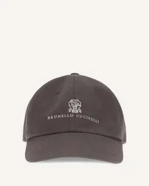 Brunello Cucinelli Logo Baseball Cap - Brown