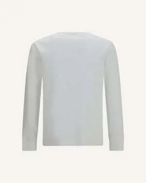 Burberry Long-sleeve Cotton Top Ale - White