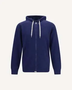 Brunello Cucinelli Cashmere Zip-up Hoodie - Blue