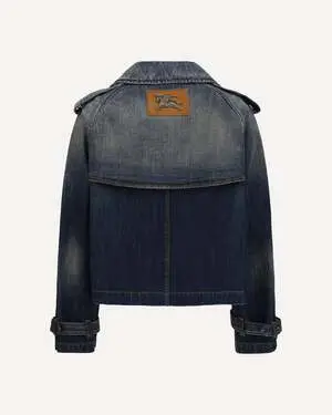 Burberry Cropped Double-breasted Denim Jacket