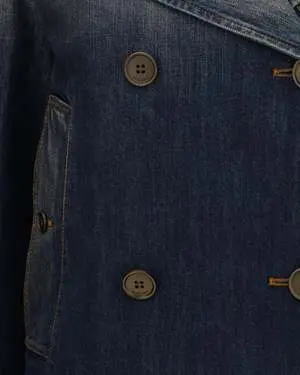 Burberry Cropped Double-breasted Denim Jacket