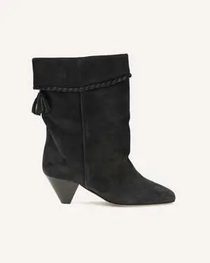 Isabel Marant Étoile Draped Suede Boots - Black