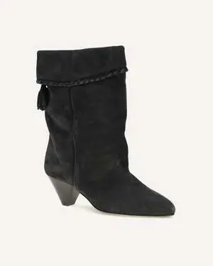 Isabel Marant Étoile Draped Suede Boots - Black