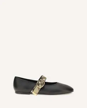 Burberry Robin Leather Ballerinas - Black