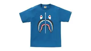 A BATHING APE Cotton Shark Head T-shirt - Blue