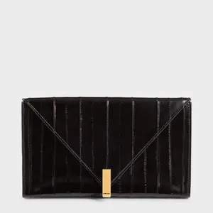 GIUSEPPE ZANOTTI Eel Skin Tuxedo Clutch Bag - Black