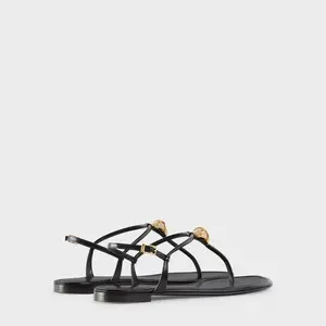 GIUSEPPE ZANOTTI Embellished Leather Thong Sandals