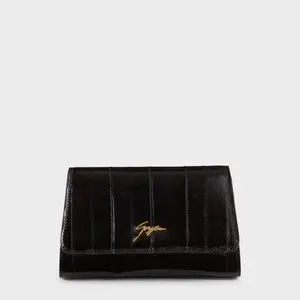 GIUSEPPE ZANOTTI Cleopatra Mini Eel Skin Clutch - Black