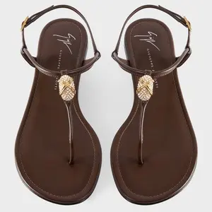 GIUSEPPE ZANOTTI Flat Thong Sandal With Embellishment