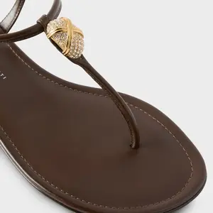 GIUSEPPE ZANOTTI Flat Thong Sandal With Embellishment