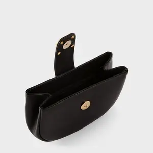 GIUSEPPE ZANOTTI Leather Clutch Bag With Gold Chain Strap