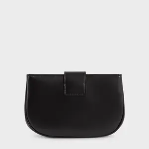 GIUSEPPE ZANOTTI Leather Clutch Bag With Gold Chain Strap