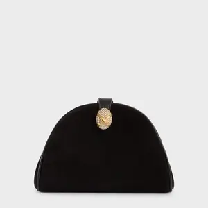 GIUSEPPE ZANOTTI Ophelia Suede Clutch Bag - Black