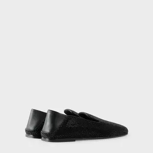 GIUSEPPE ZANOTTI Perforated Suede And Rhinestone Loafer
