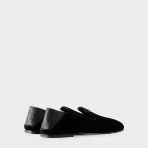 GIUSEPPE ZANOTTI Velvet Loafers With Crystal Embellishment