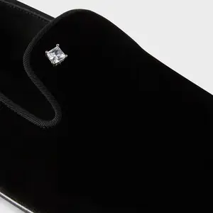 GIUSEPPE ZANOTTI Velvet Loafers With Crystal Embellishment