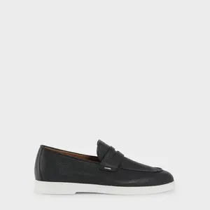 GIUSEPPE ZANOTTI Tumbled Leather Moccasins - Black