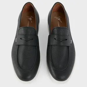GIUSEPPE ZANOTTI Tumbled Leather Moccasins