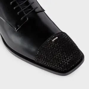 GIUSEPPE ZANOTTI Leather Embellished Lace-up Shoes