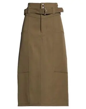 TOD'S Midi Skirt Military Size Virgin Wool - Green