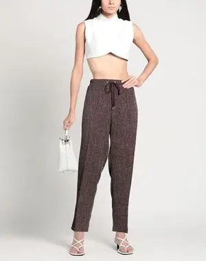 OLTRE Pants Burgundy Size Polyester, Viscose, Elastane