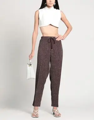 OLTRE Pants Burgundy Size Polyester, Viscose, Elastane