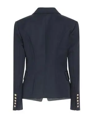 Balmain Midnight Wool Double-breasted Blazer - Midnight Blue