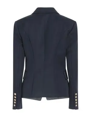 Balmain Midnight Wool Double-breasted Blazer - Midnight Blue