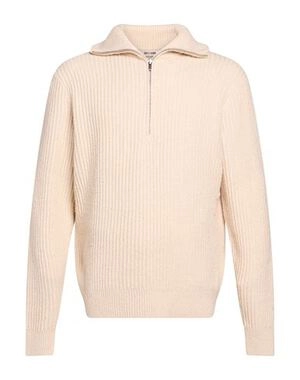 ONLY & SONS Ribbed Quarter Zip Knit Sweater - Cream