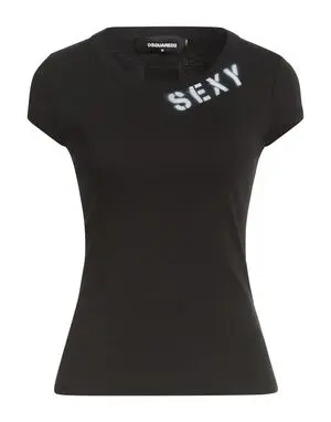 Dsquared2 Cotton T-shirt With "sexy" Graphic - Black