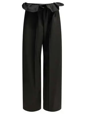 Khaite Kira Tailored Wool Wide-leg Pants - Black